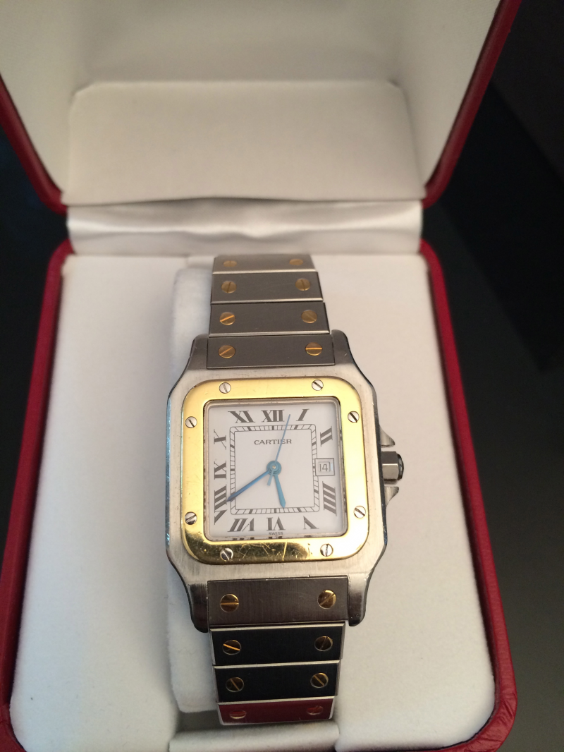 CARTIER, Santos. Bracelet-montre d'homme en acier et or - Bijoux et ...