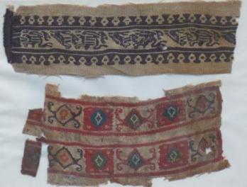 ÉGYPTE période copte (Ve-VIIIe) - Lot de deux bandes de tissus copte ...