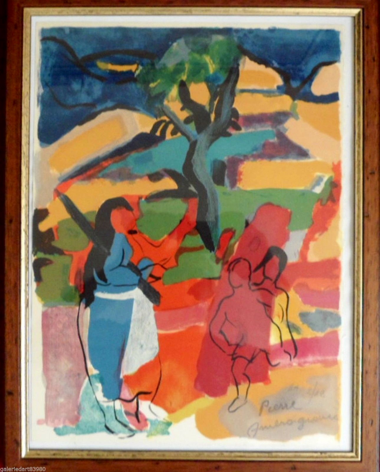 Pierre AMBROGIANI - "Scène de femmes", Lithographie encadrée - Art ...