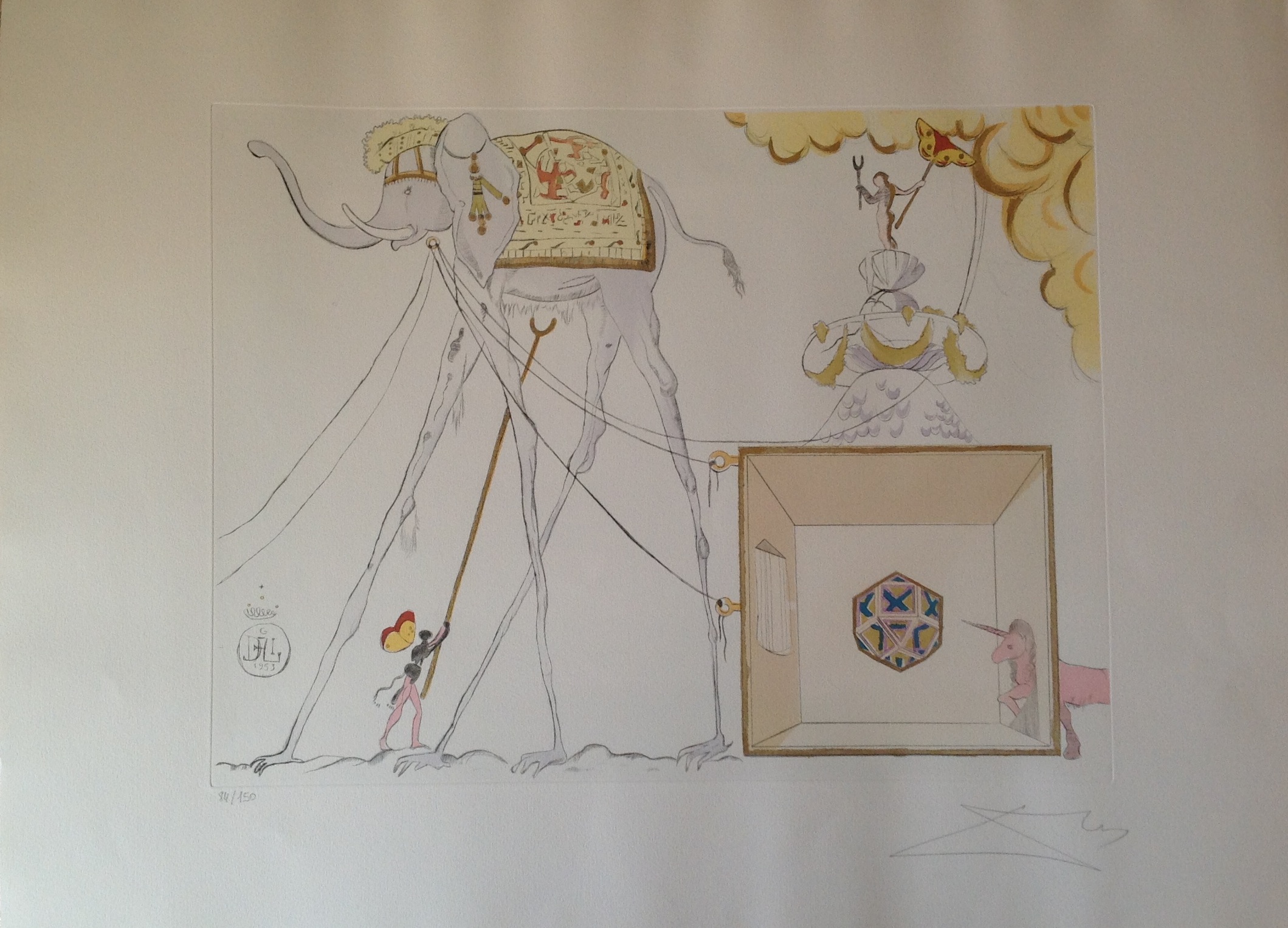 Salvador DALI - "L'éléphant spatial", 1953, Gravure signée et numérotée ...