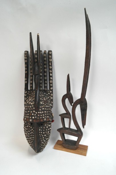 MALI - Masque Bambara + reproduction cimier Tyiwara Bambara - African ...