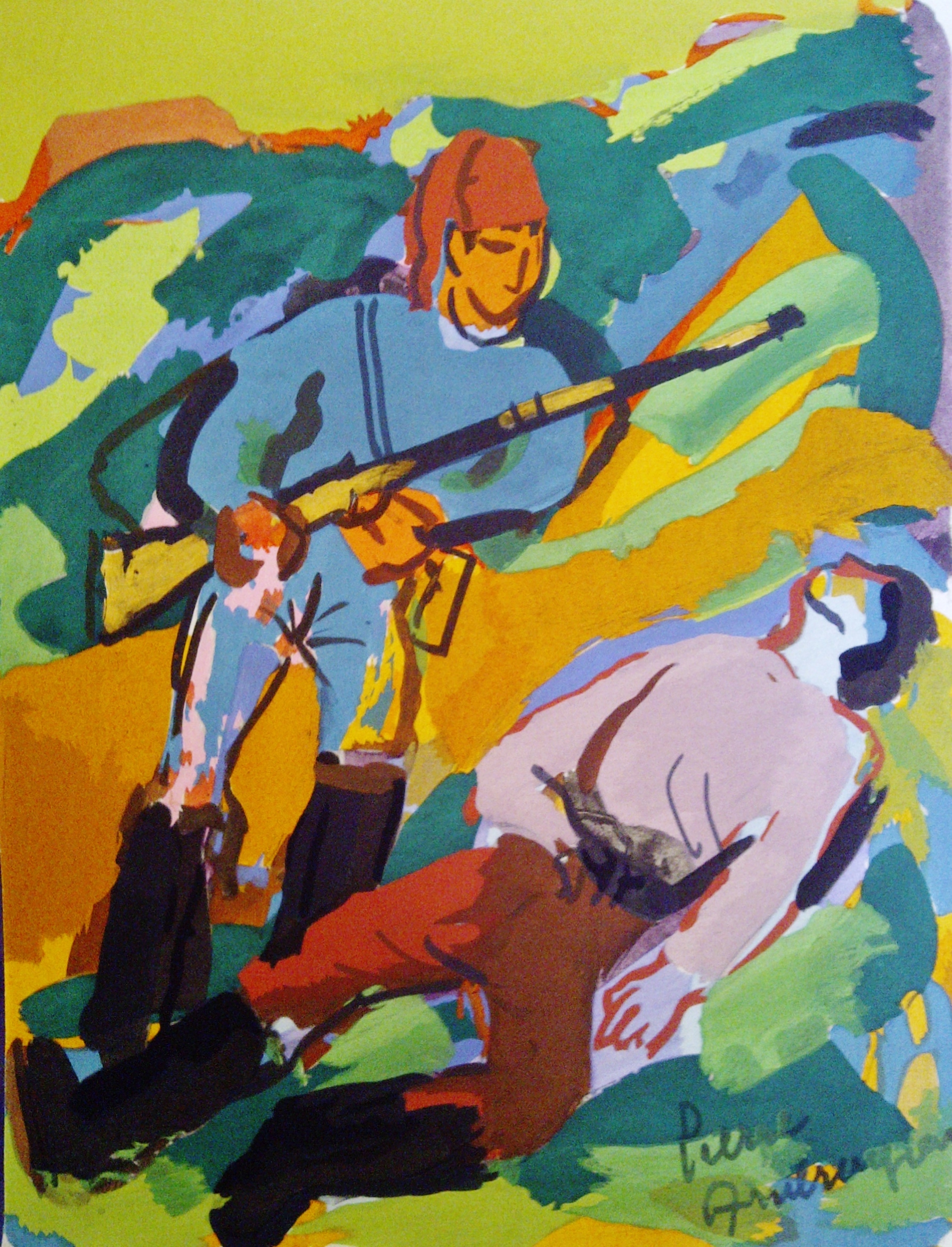 Pierre AMBROGIANI - Encre au pochoir - Art Moderne - Plazzart