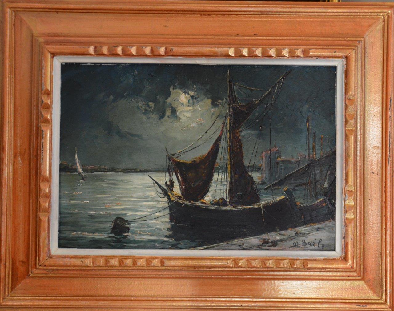 Maurice BARLE (1903-1961) - "Clair de Lune à Toulon" - Art Moderne ...