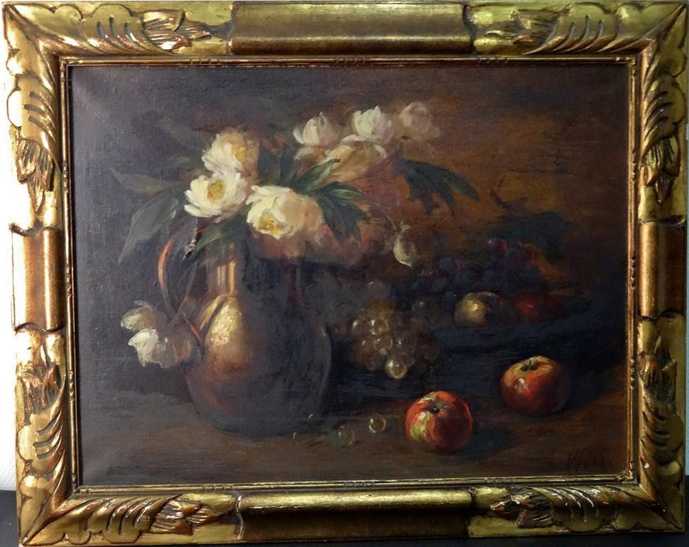 Andeol-Marie WOLF (1859-1932) - Nature morte aux pivoines, Huile sur ...