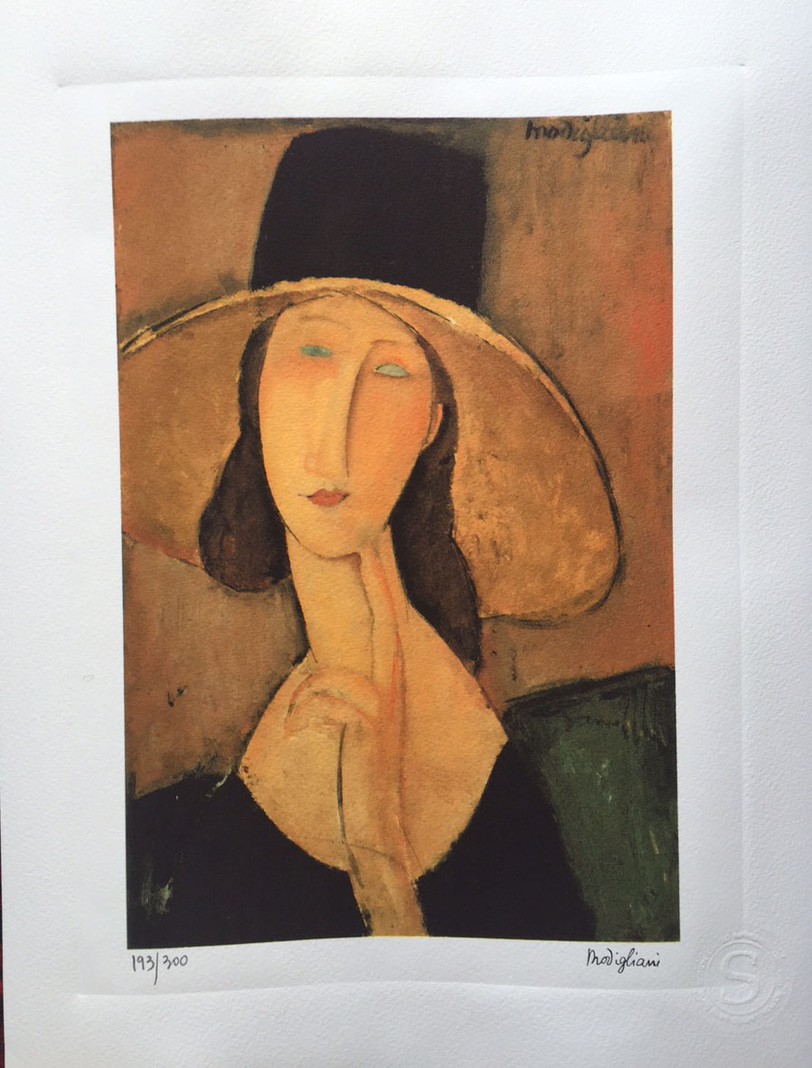 AMEDEO MODIGLIANI "JEANNE HEBUTERNE AVEC UN GRAND CHAPEAU" ART MODERNE ...