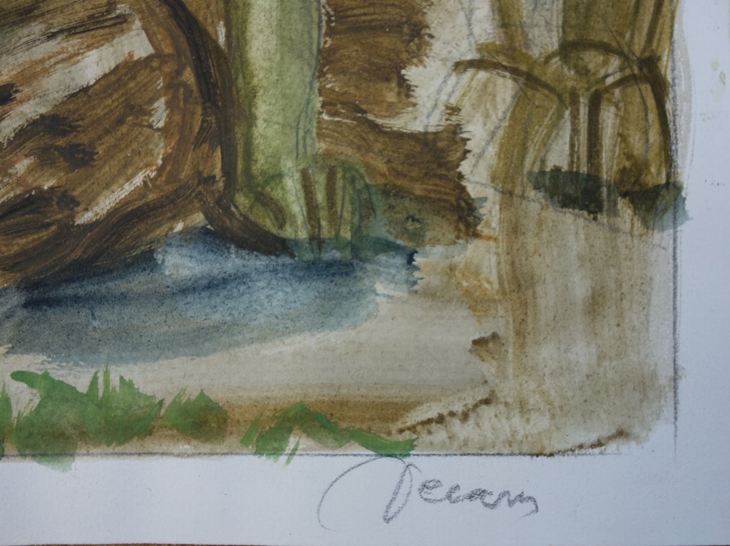 Albert Decaris - The Summer, watercolor and signed original engraving ...