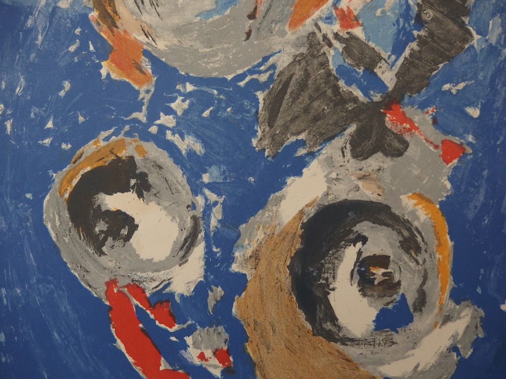 Jean CROTTI - Composition au fond bleu, Lithographie signée - Arte ...