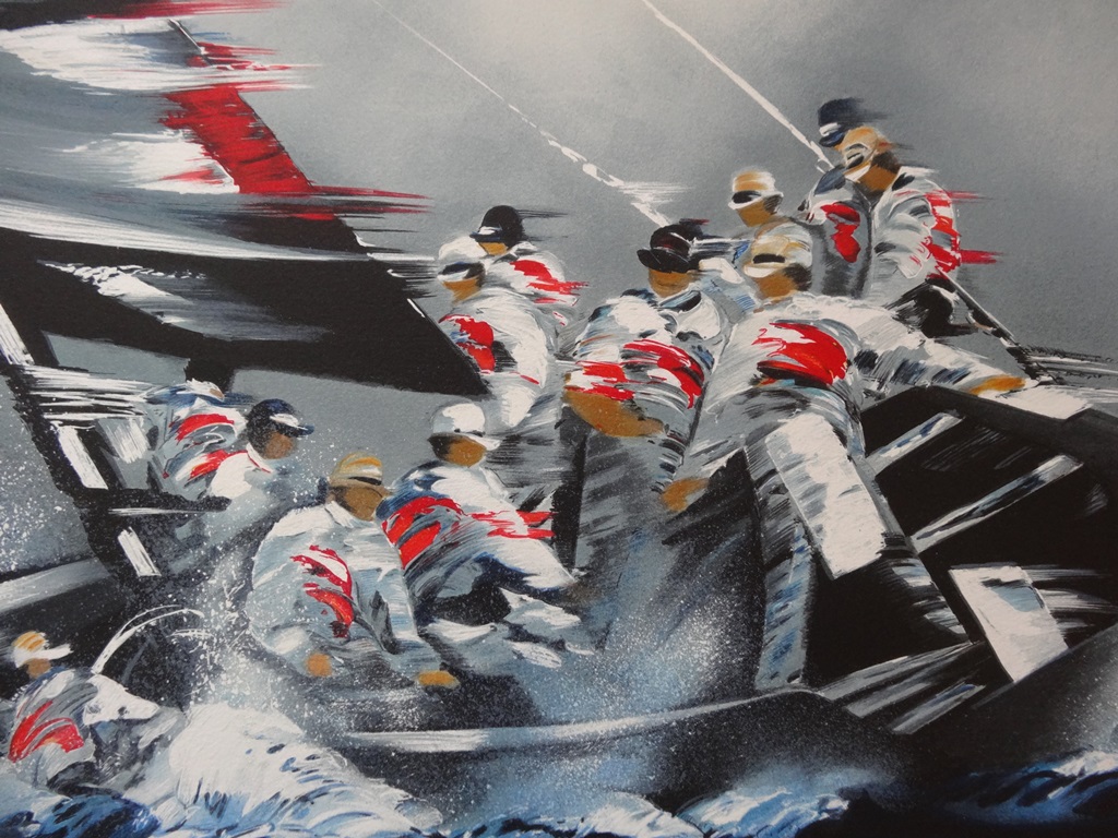 Victor SPAHN - Bateau en vitesse, Lithographie signée - Zeitgenössische ...