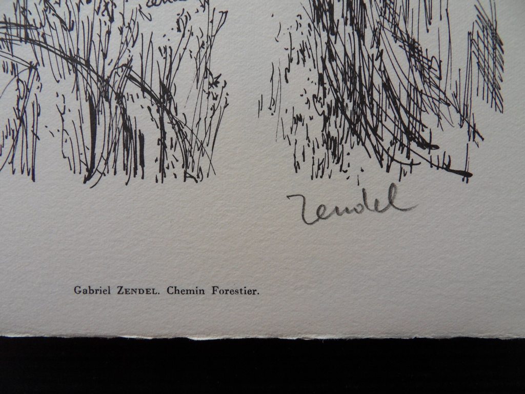 Gabriel ZENDEL - Chemin Forestier, 1961, Héliogravure signée - Art ...
