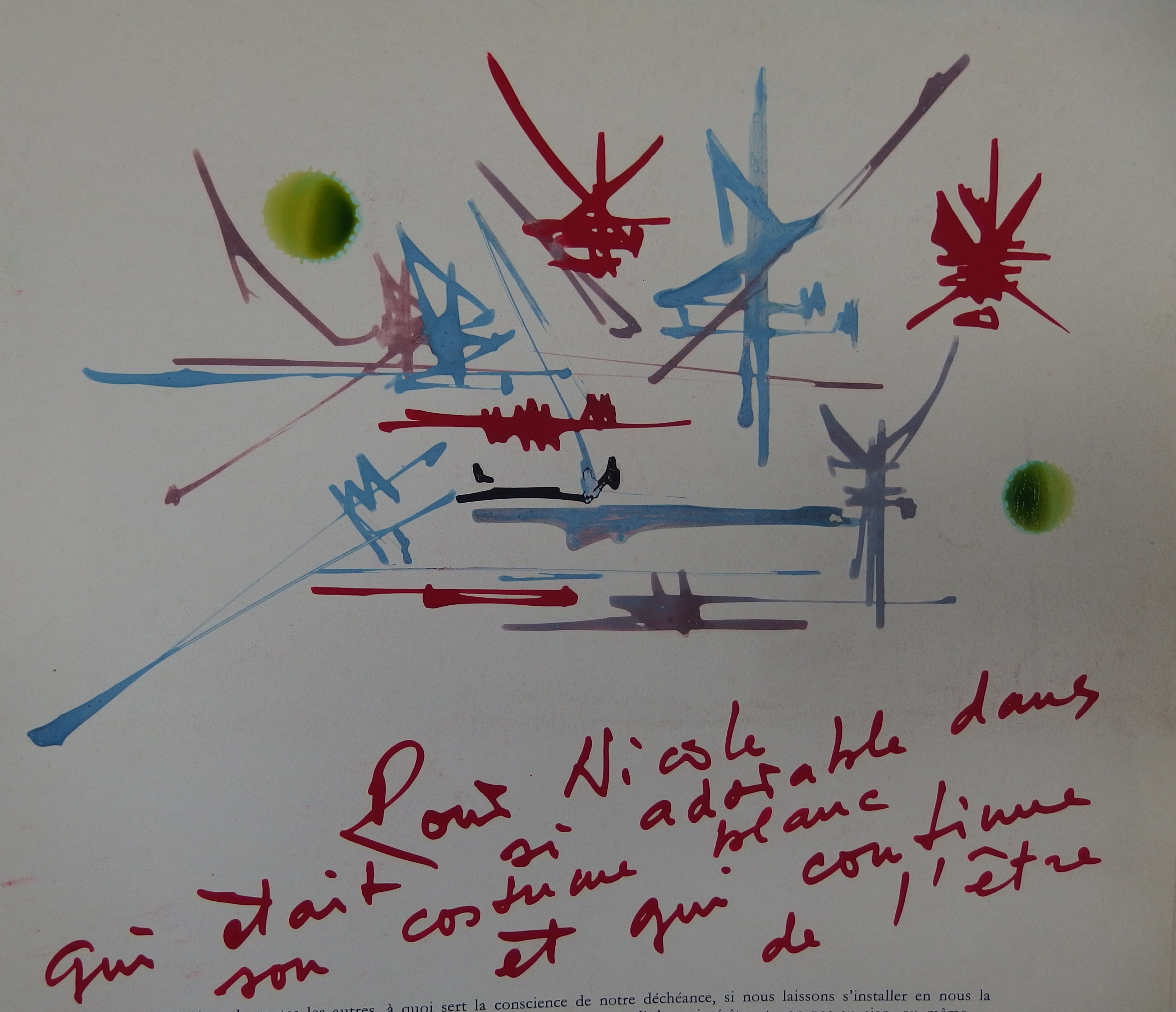 Georges MATHIEU - Symboles étoilés, 1969, Dessin original à l'encre et ...