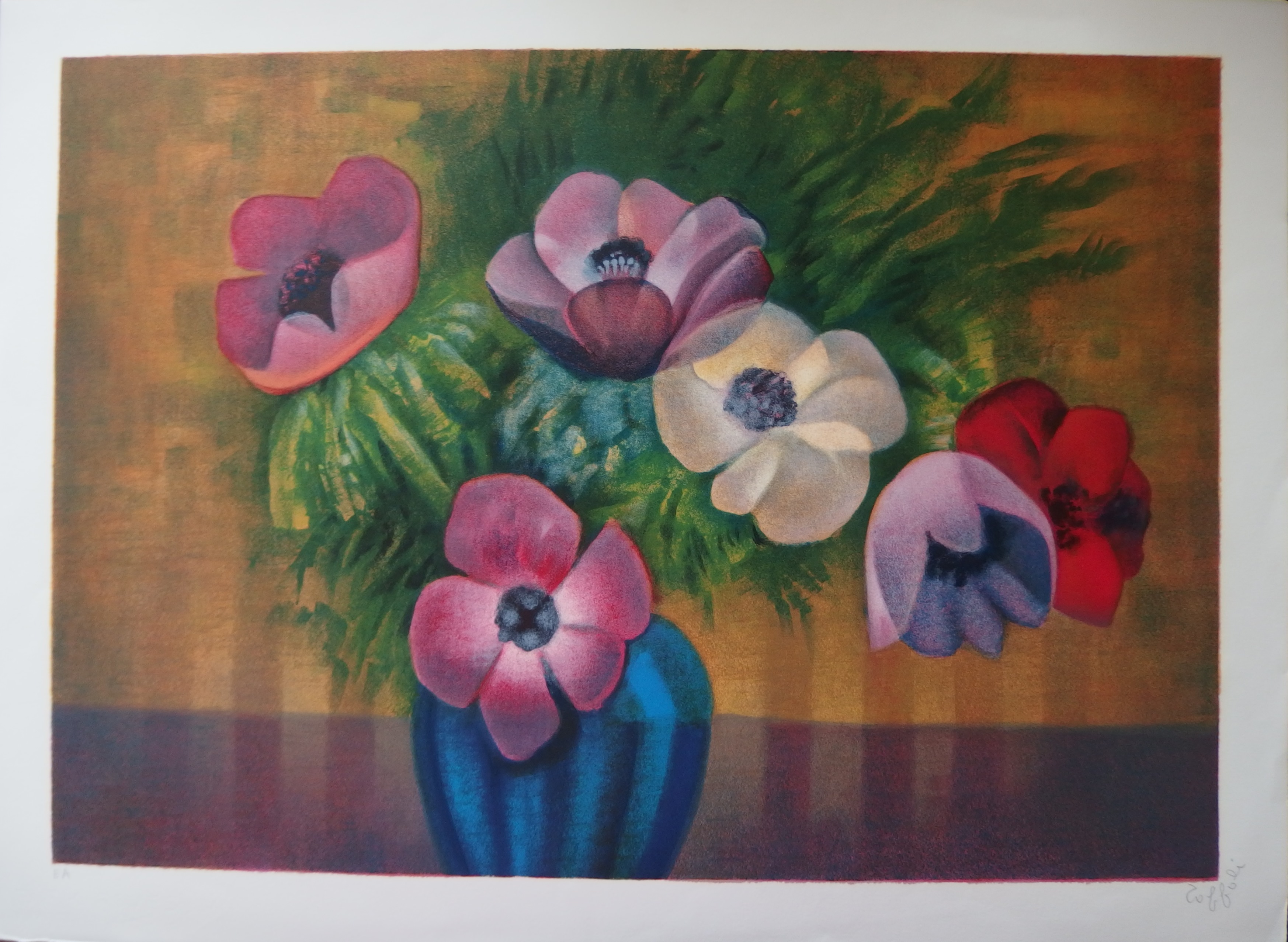 Louis TOFFOLI - Composition florale, Lithographie originale signée ...