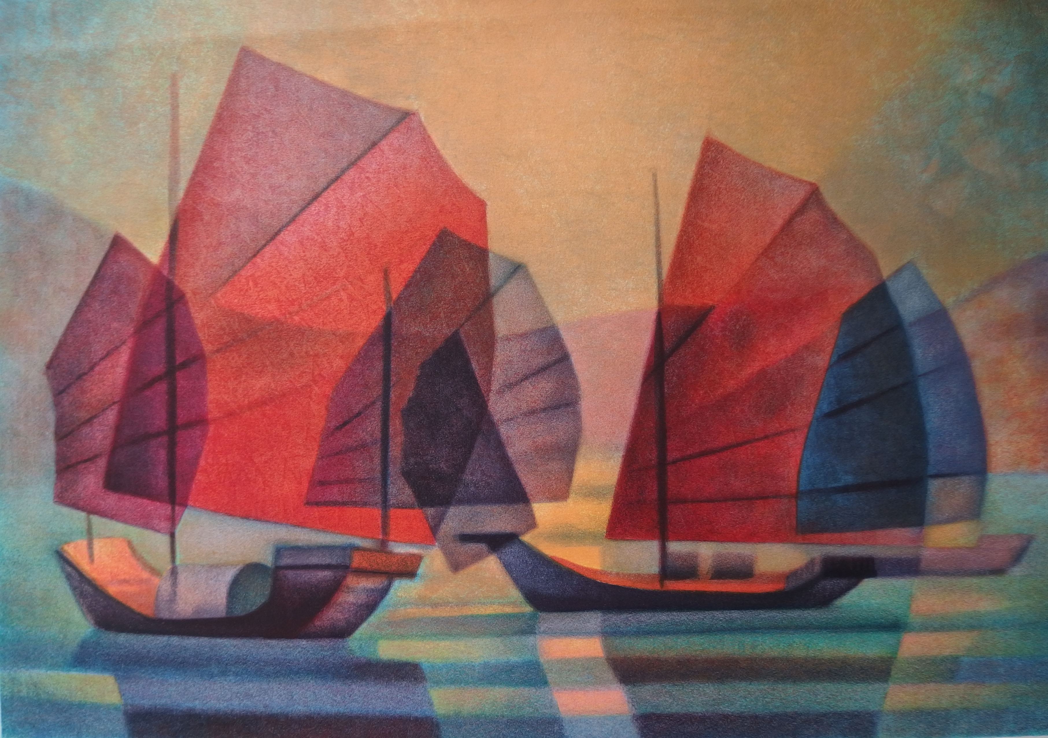 Louis TOFFOLI - Voiles au matin, Lithographie originale signée - Art ...