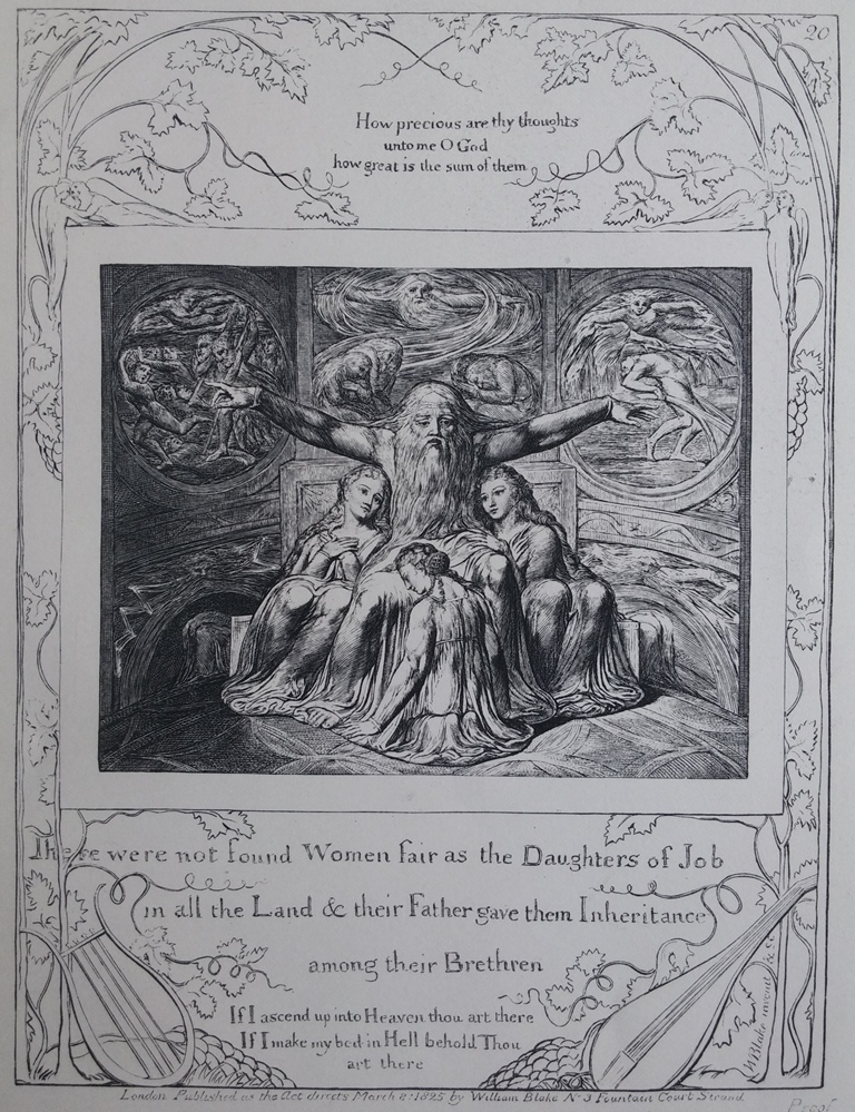 William BLAKE - Gravure N&B - Livre de Job - Bible #1902 - Art ...