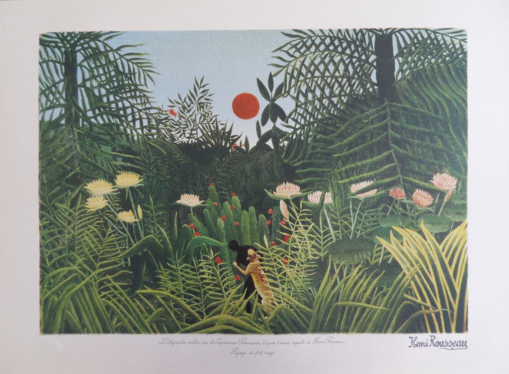 Le Douanier ROUSSEAU (Henri) - Rainforest landscape, Lithograph - Post ...
