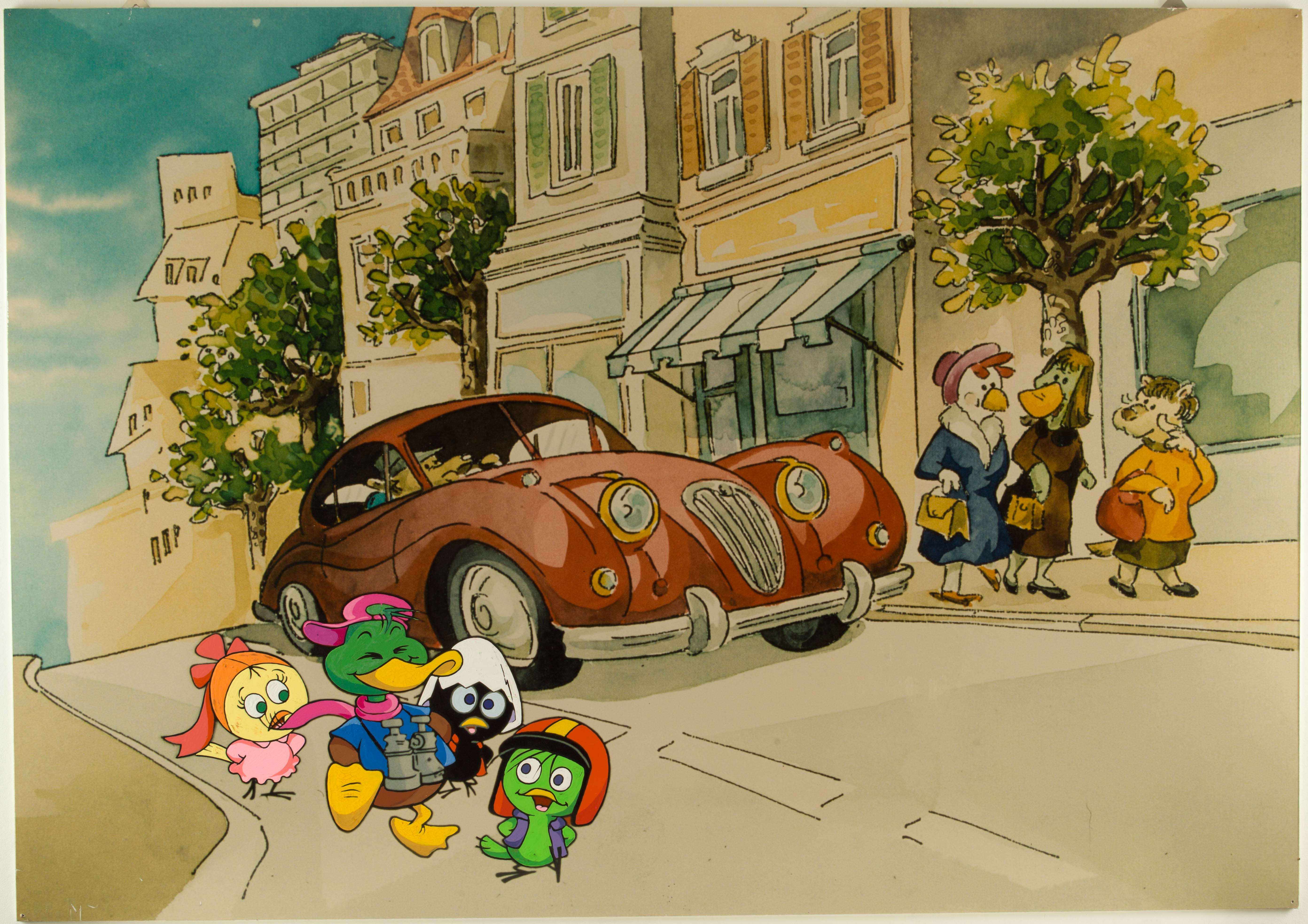 Pagot, drawing on board, based on "Calimero goes in the city", 70x100 ...