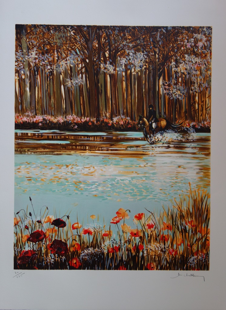 Michel Henry : Cavalier dans le sous bois aux coquelicots ...