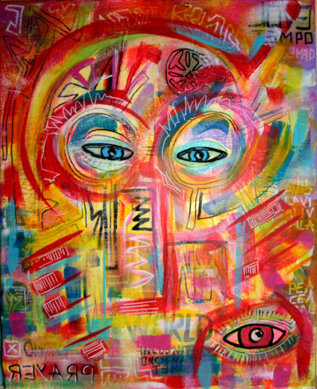 CARYE prayer acrylique sur toile - Street Art - Plazzart