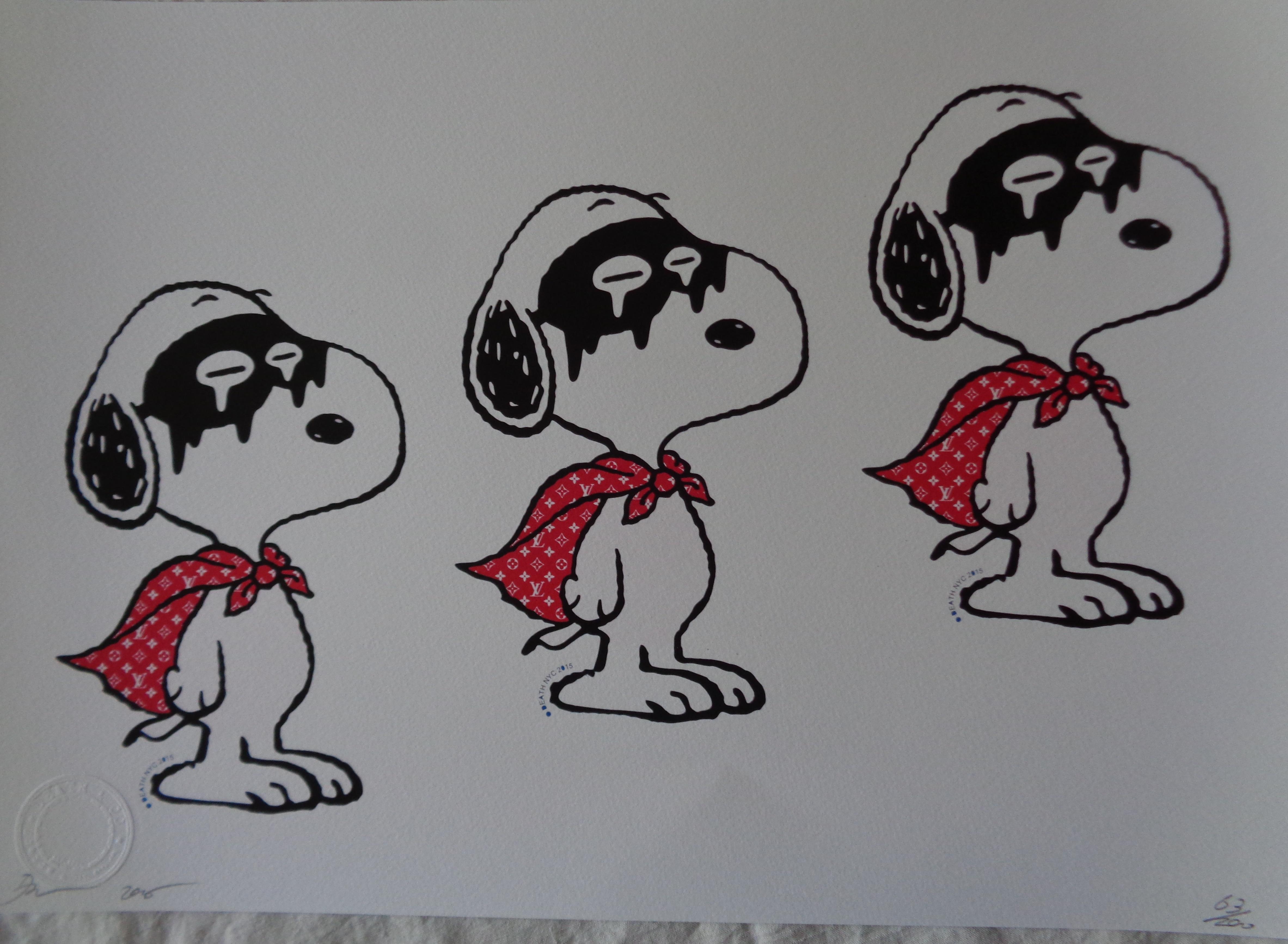 Death NYC " Snoopy Masque " 2016 Sérigraphie signée et numérotée a la ...