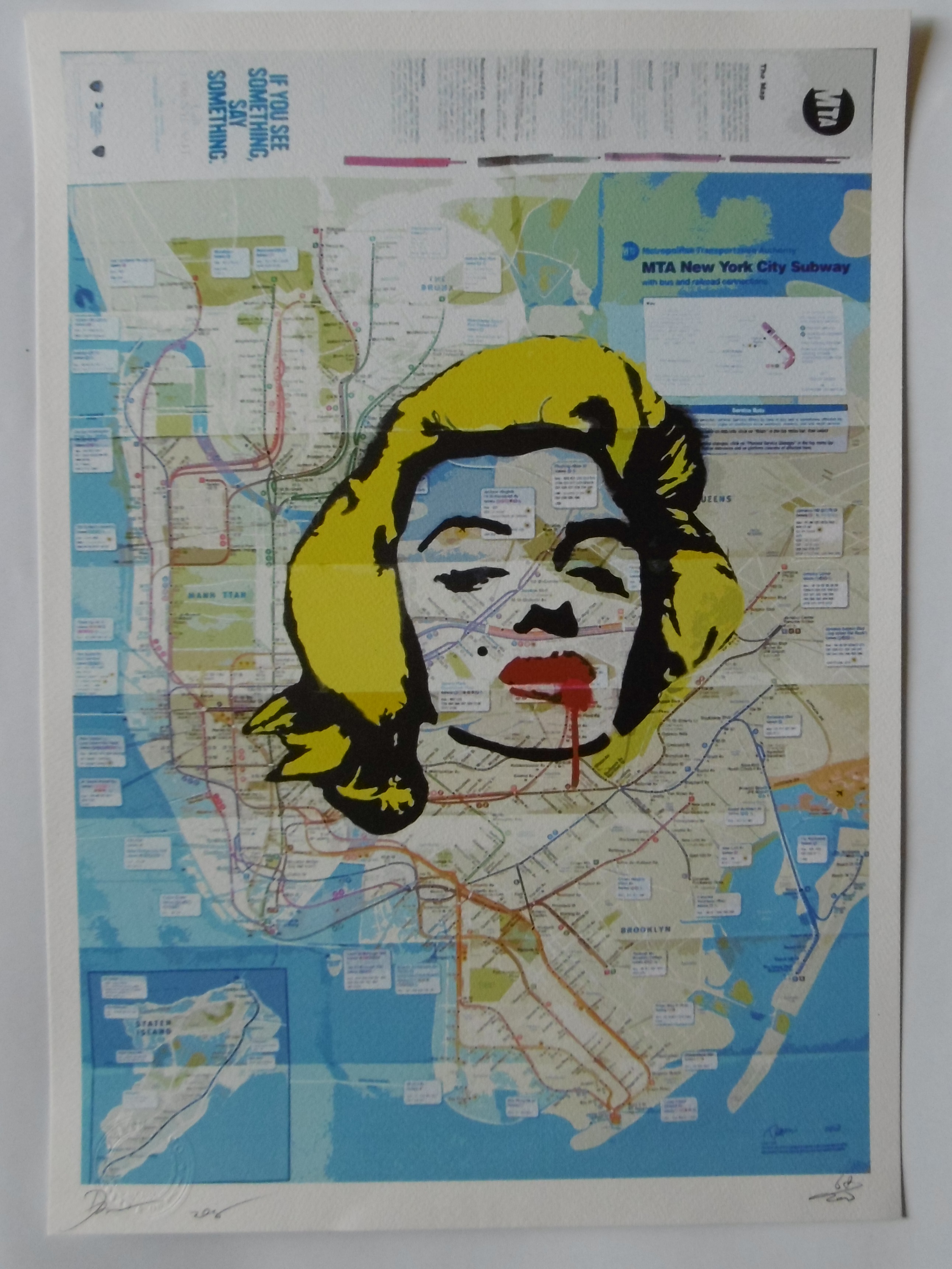 DEATH NYC - Marilyn New York Map, 2016, screenprint signed and numbered ...