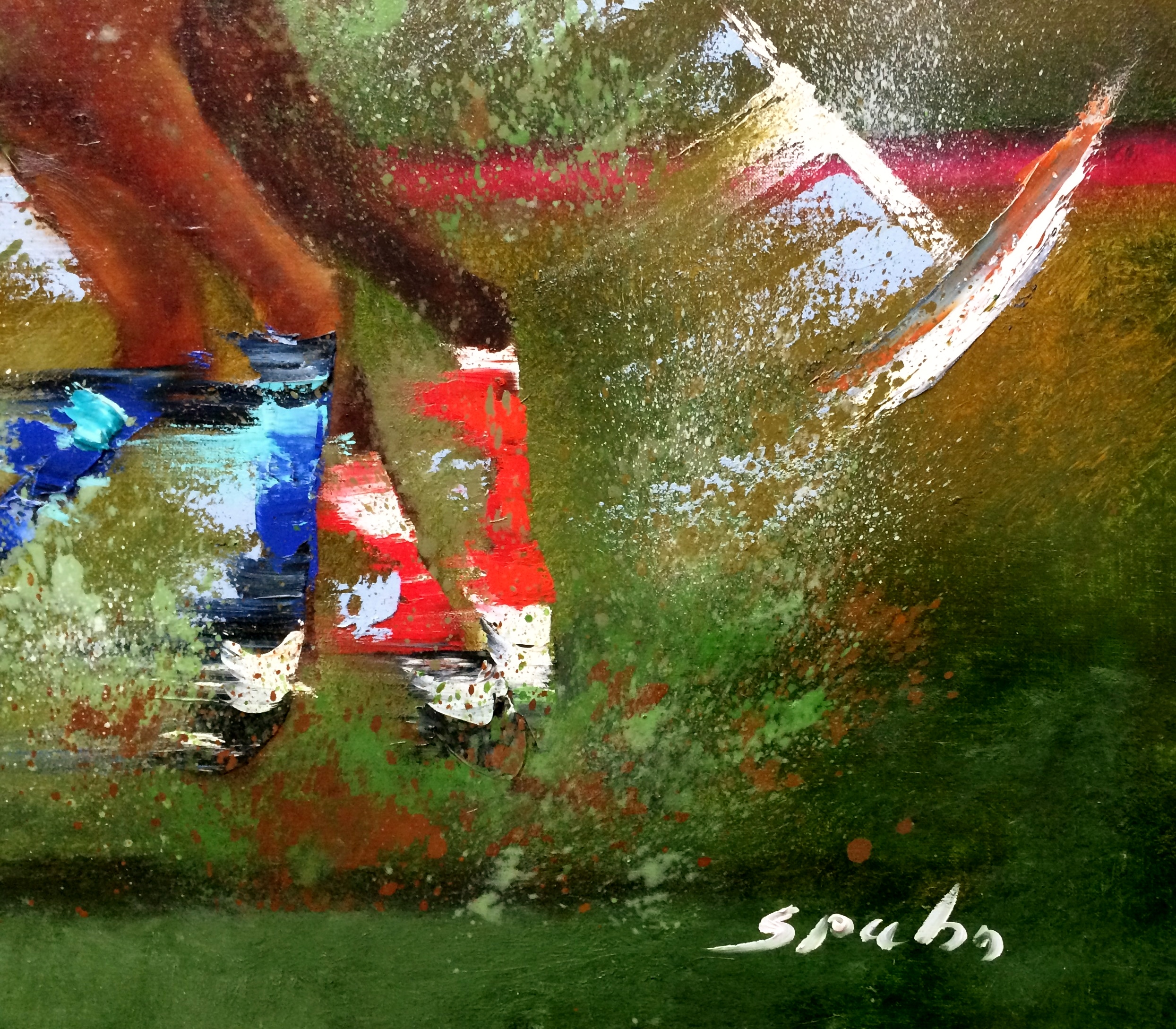 Victor SPAHN - "Joueurs de polo" - 1990 - Huile sur toile signée - Art ...