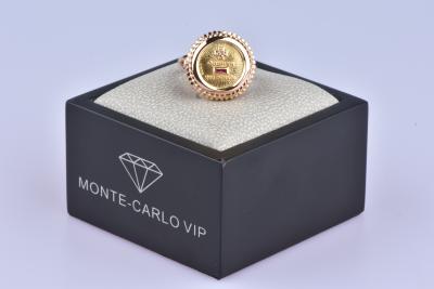 Bague AUGIS en Or Jaune (750/1000) 3 Rubis à 0,03 ct et 1 diamant à 0 ...