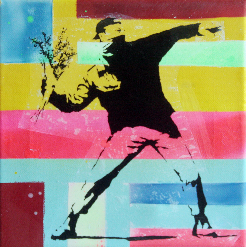 PyB anarchy flowers banksy replay - Street Art - Plazzart