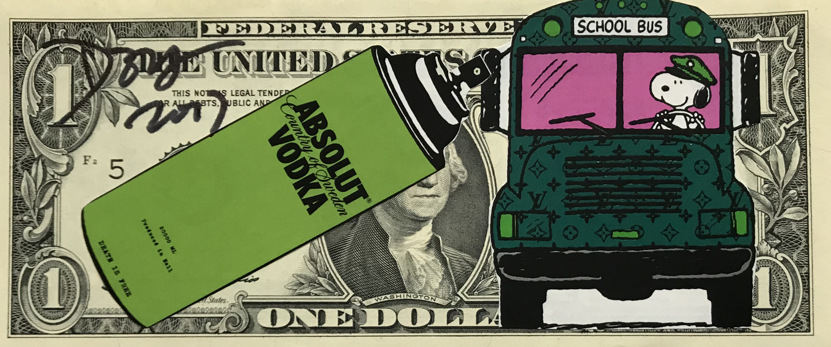 Death NYC - Snoopy absolute bus driver - 2017 - Street Art - Plazzart