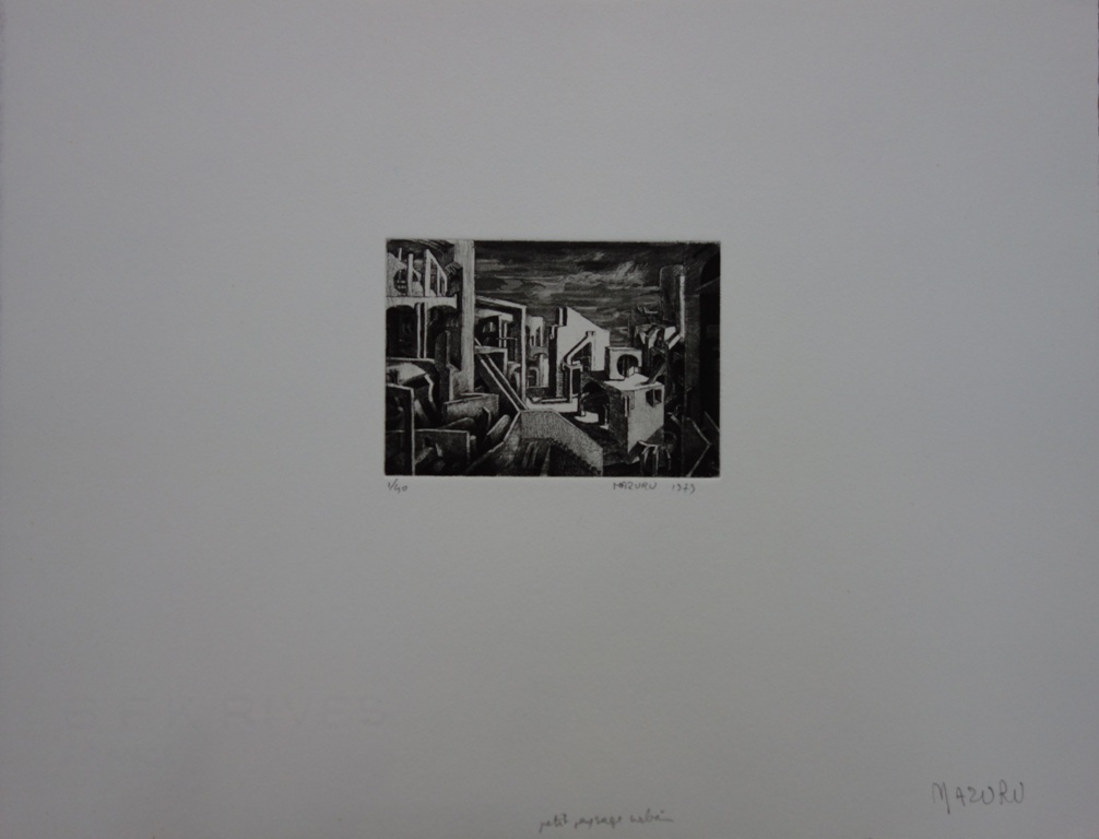 Didier MAZURU : Petit paysage urbain, Gravure originale signée - Art ...