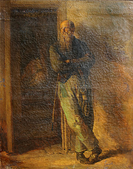 Alexandre-Désiré COLLETTE "The old glazier" Oil on canvas | Barnebys