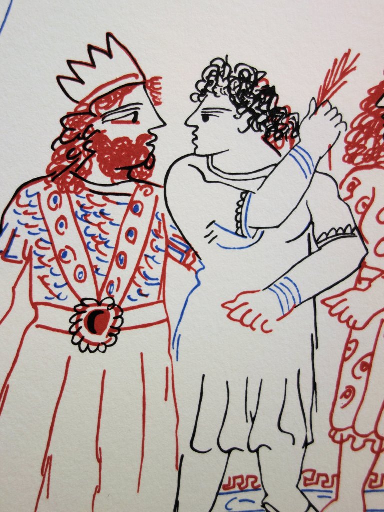 Alekos FASSIANOS : Roi et Couple Grec - Lithographie originale signée ...