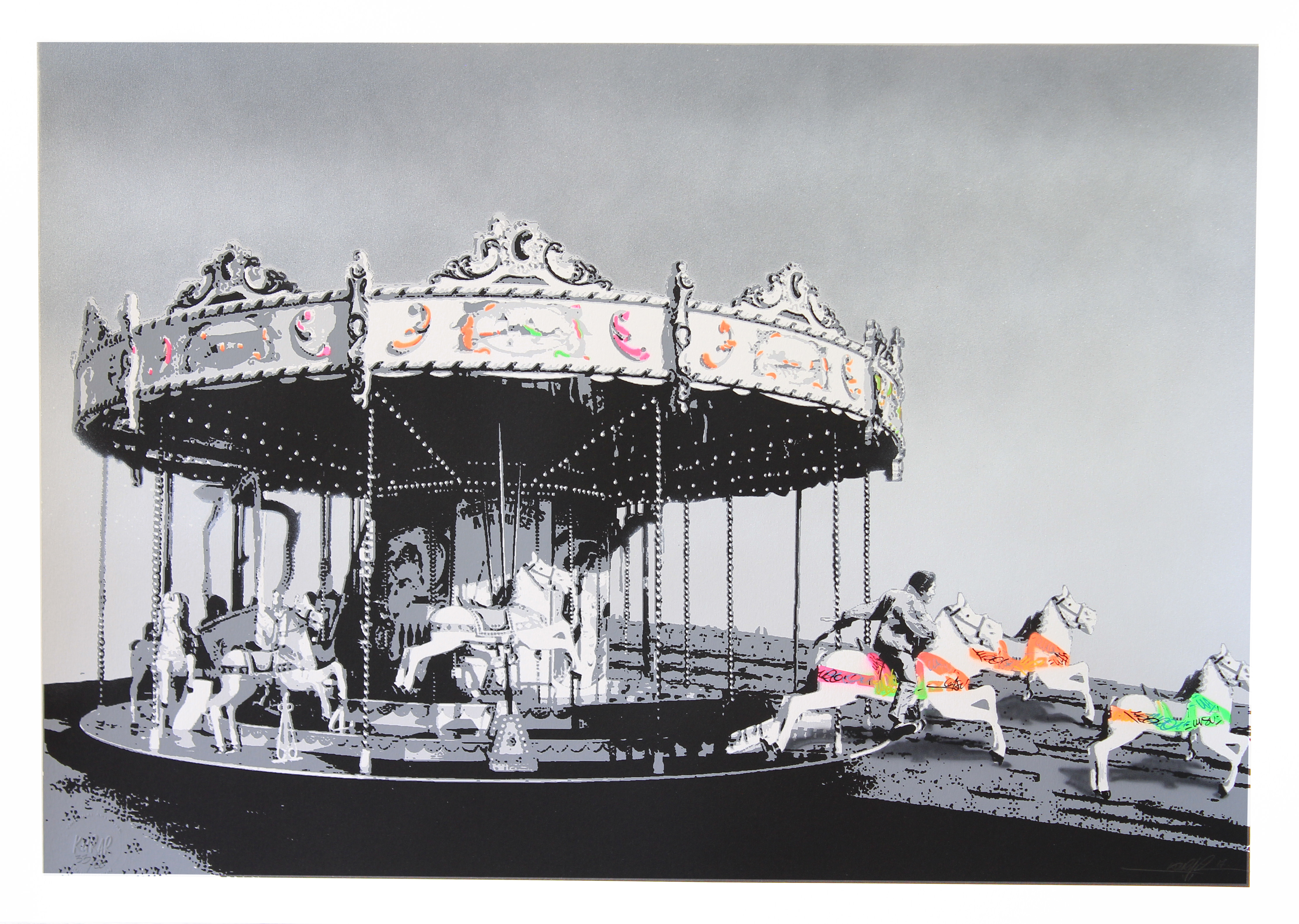 Kurar serigraphie rehaussée à la main - liberty - Art Moderne - Plazzart