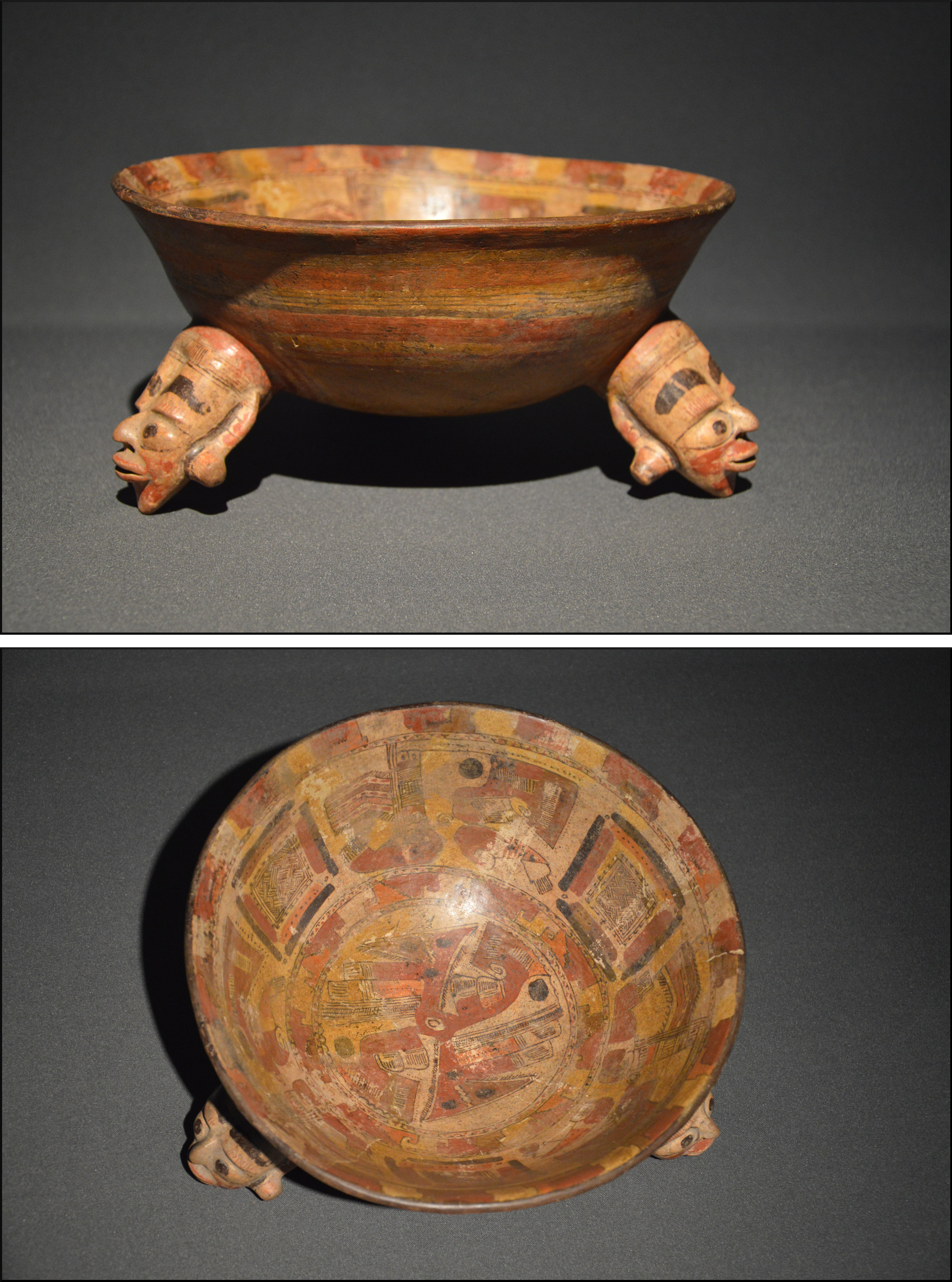 Costa Rica, Importante coupe tripode polychrome, Culture Guanacaste 800 ...