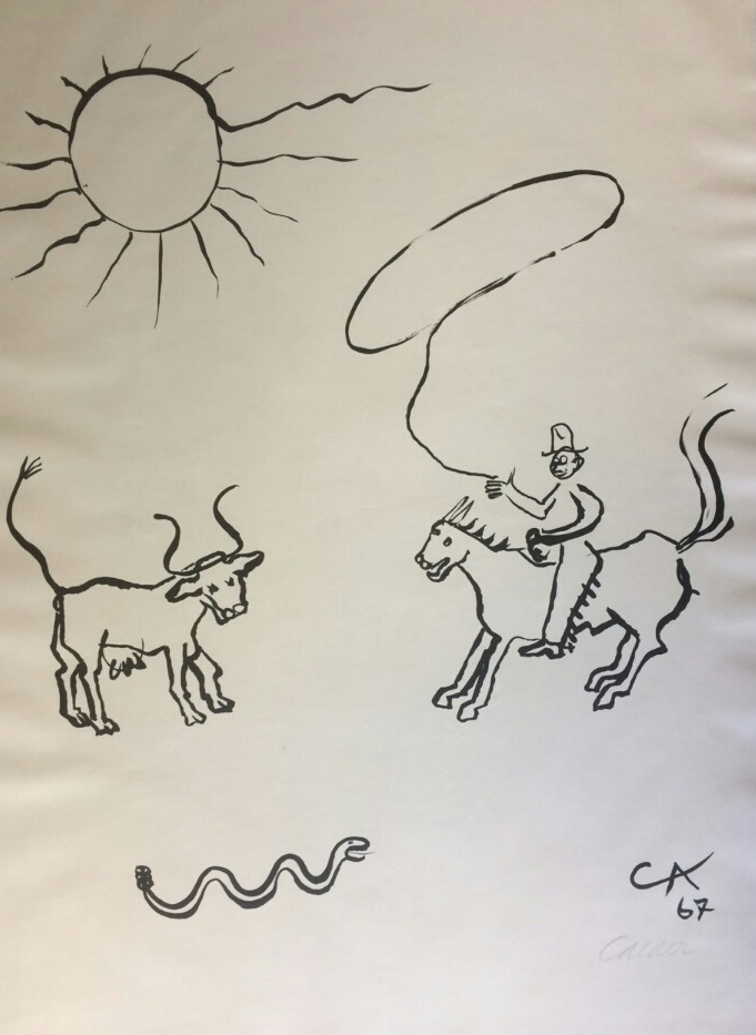 Alexandre Calder - Cow Boy, circa 1970 - Lithographie signée au crayon ...