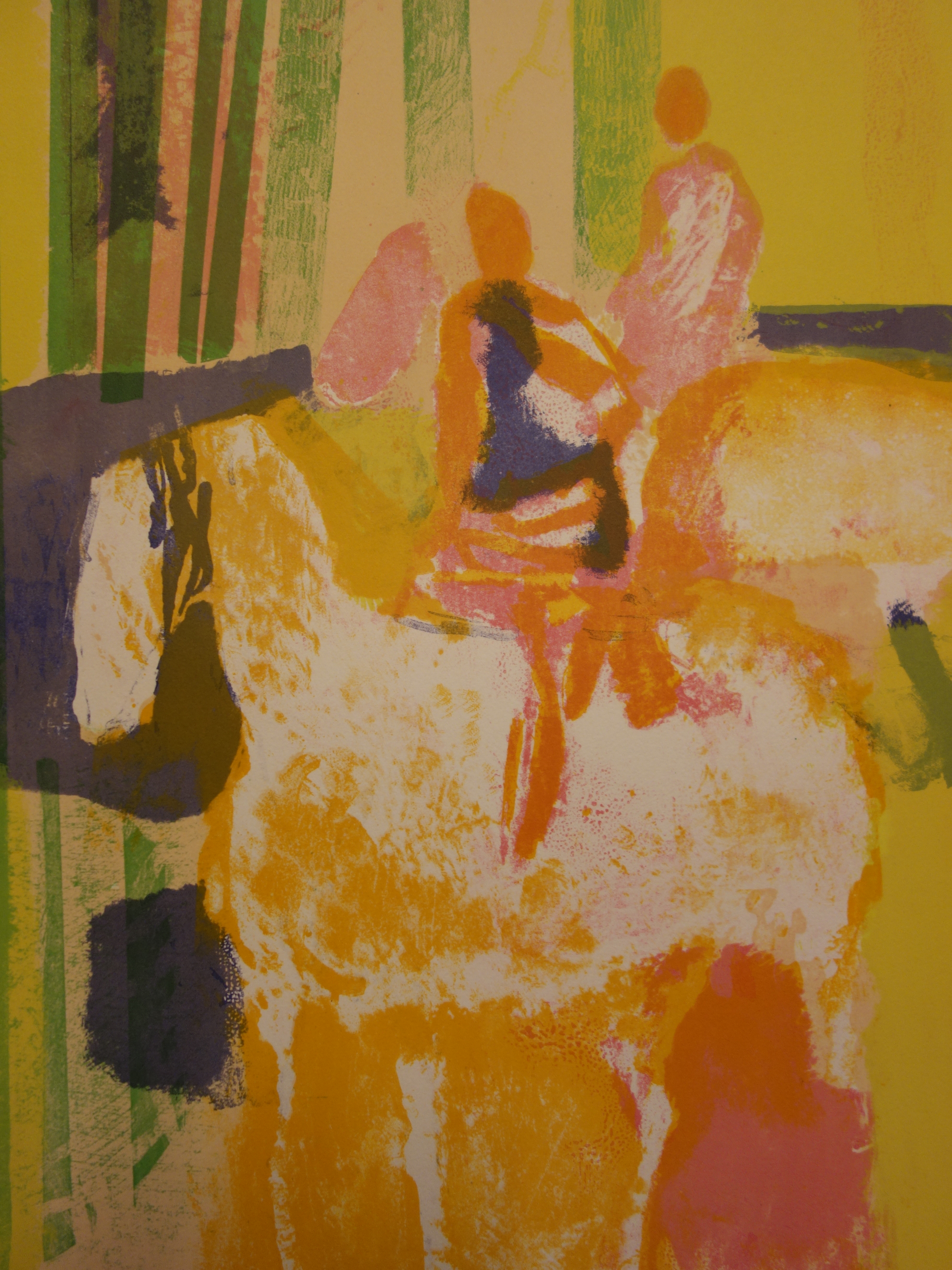 Paul GUIRAMAND: The riders in autumn - Original signed lithograph - Post War & Modern Art - Plazzart