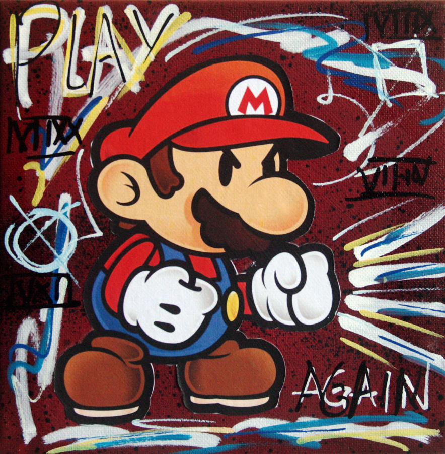 SPACO play again - super mario street art - Street Art - Plazzart