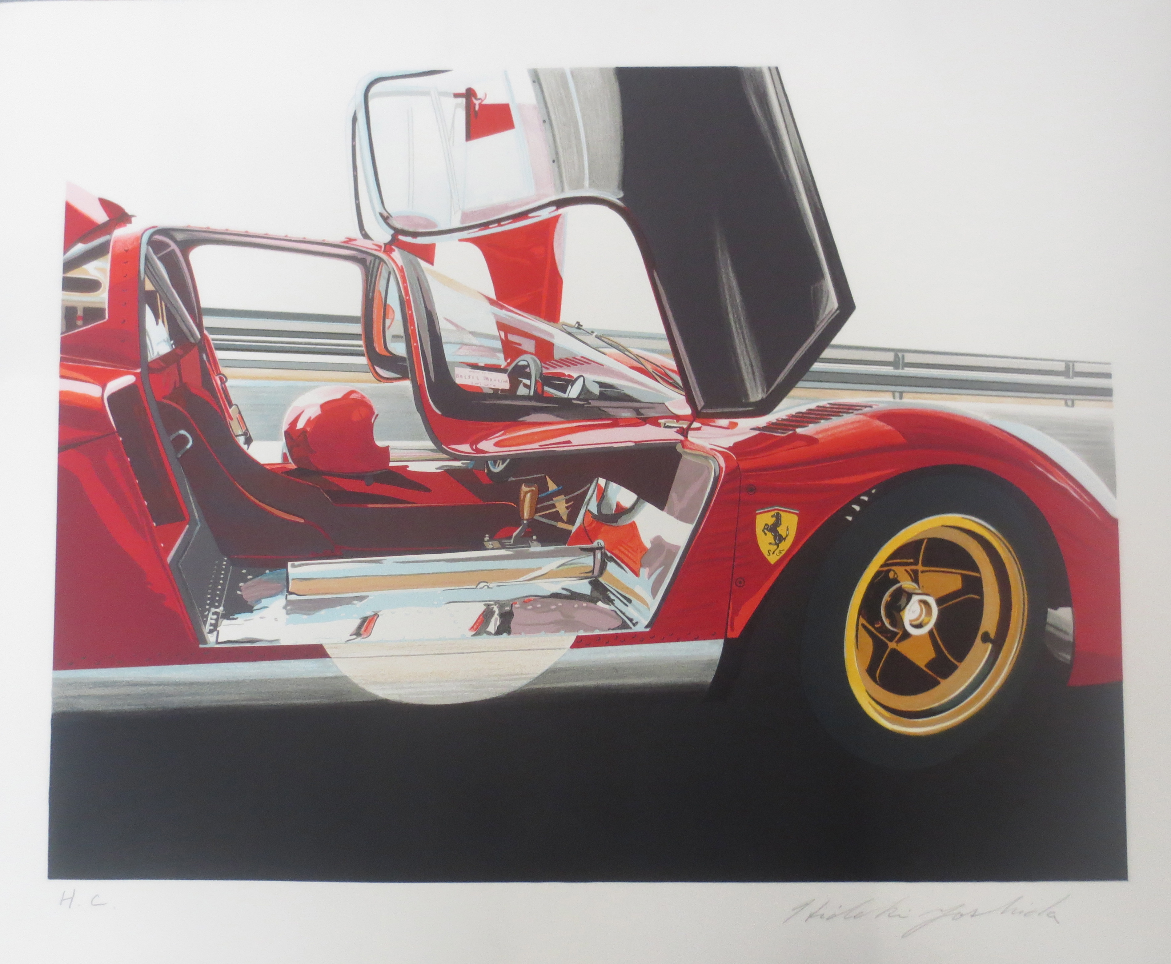 Hideki YOSHIDA - FERRARI 212 M, lithographie signée - Art contemporain ...
