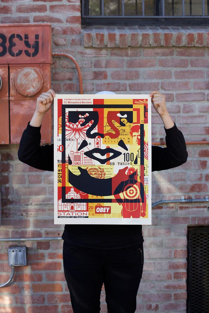 Obey Giant dit, Shepard Fairey (1970) - Tryptique Obey original signée ...