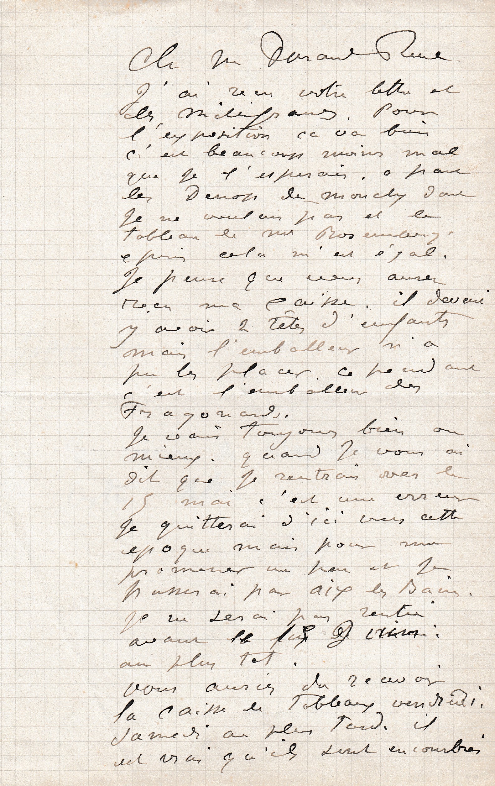 Auguste RENOIR - Autograph signed letter to his merchant Paul Durand ...