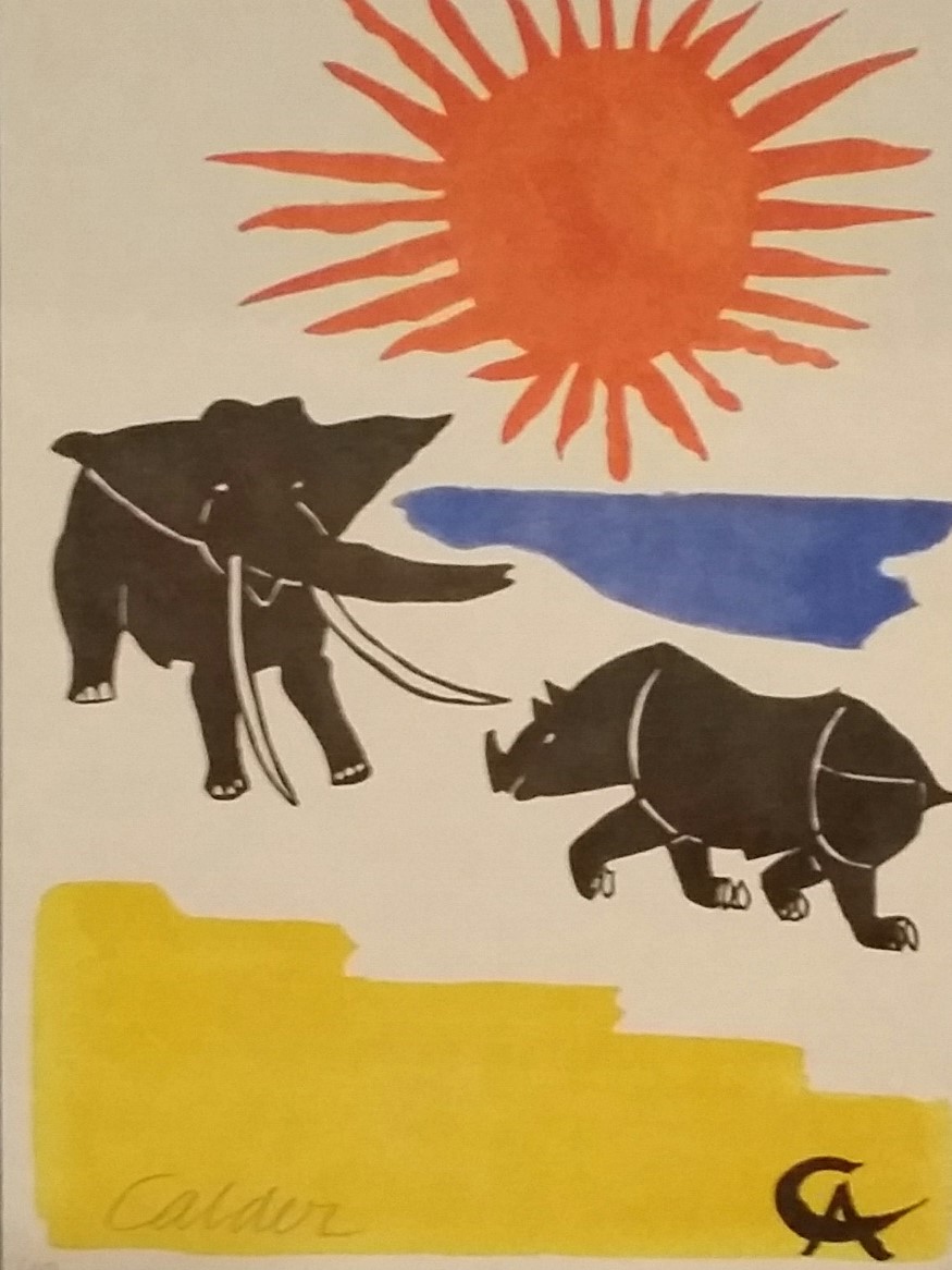 Alexandre CALDER * - Éléphant et Rhinocéros, Lithographie signée et ...