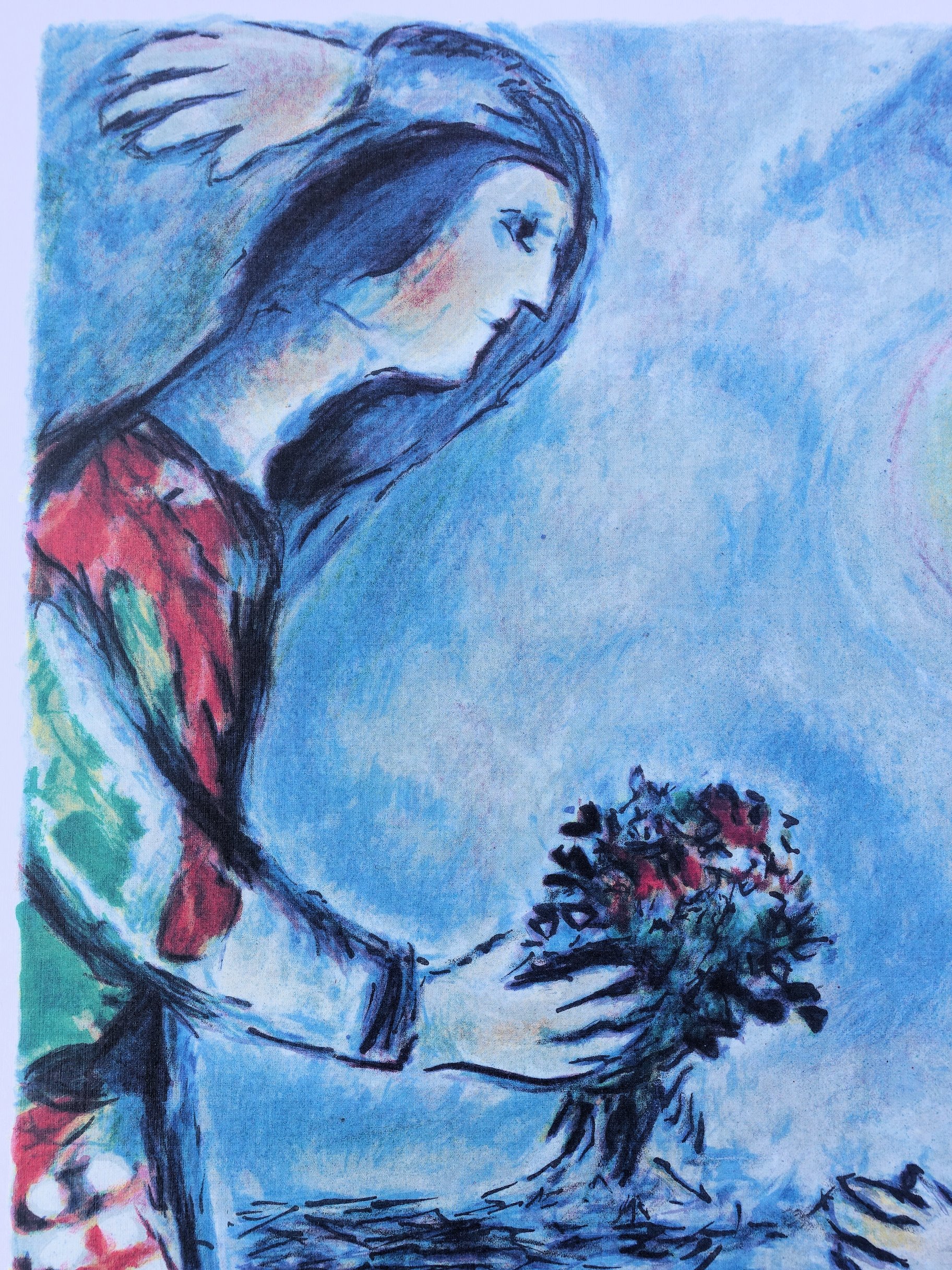 Marc CHAGALL - Couple d'amoureux sur les toits de Paris - LITHOGRAPHIE ...