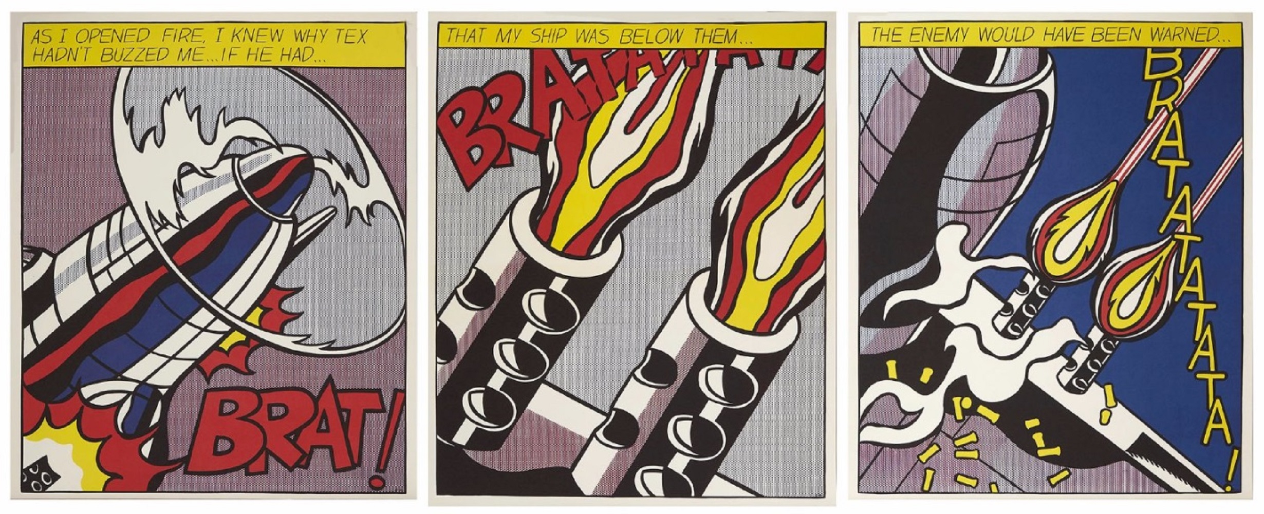 Roy LICHTENSTEIN (1923-1997) BRAT tryptique, impression offset. - Art contemporain - Plazzart
