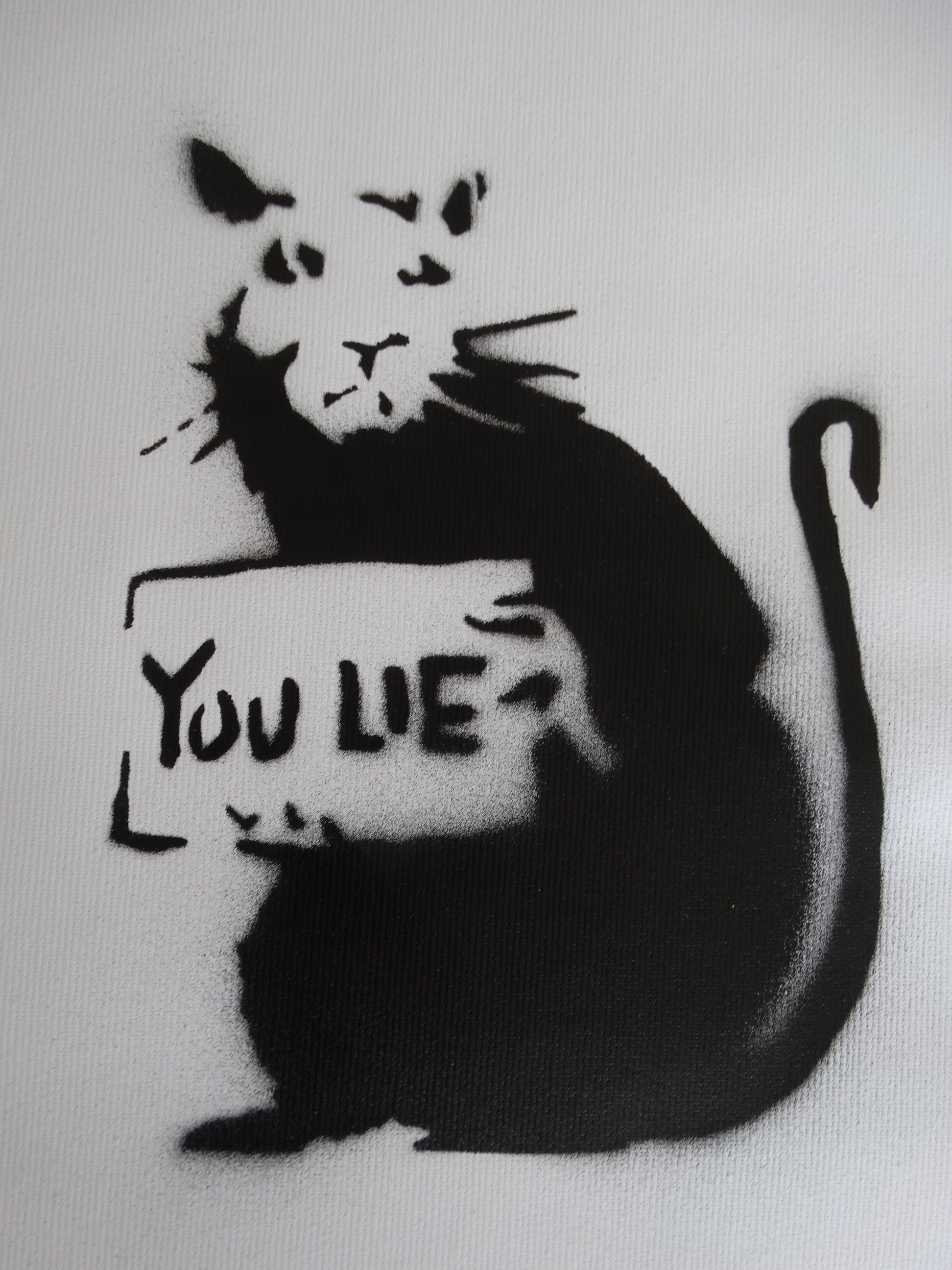 BANKSY - Banksy, Spray Paint Stencil on Canvas - Original Dismaland ...