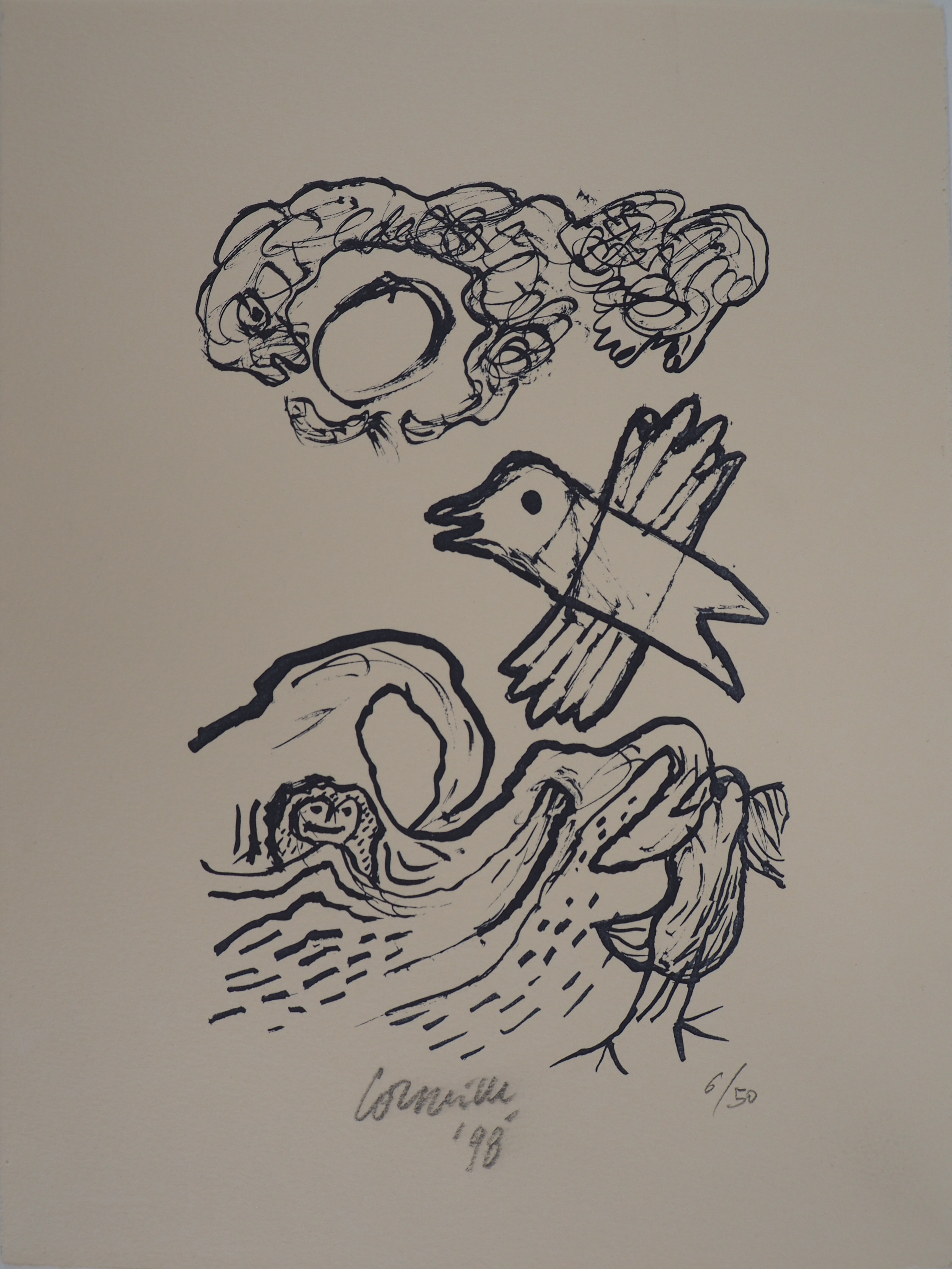 CORNEILLE : Mouettes à la mer - Lithographie originale signée - Art ...