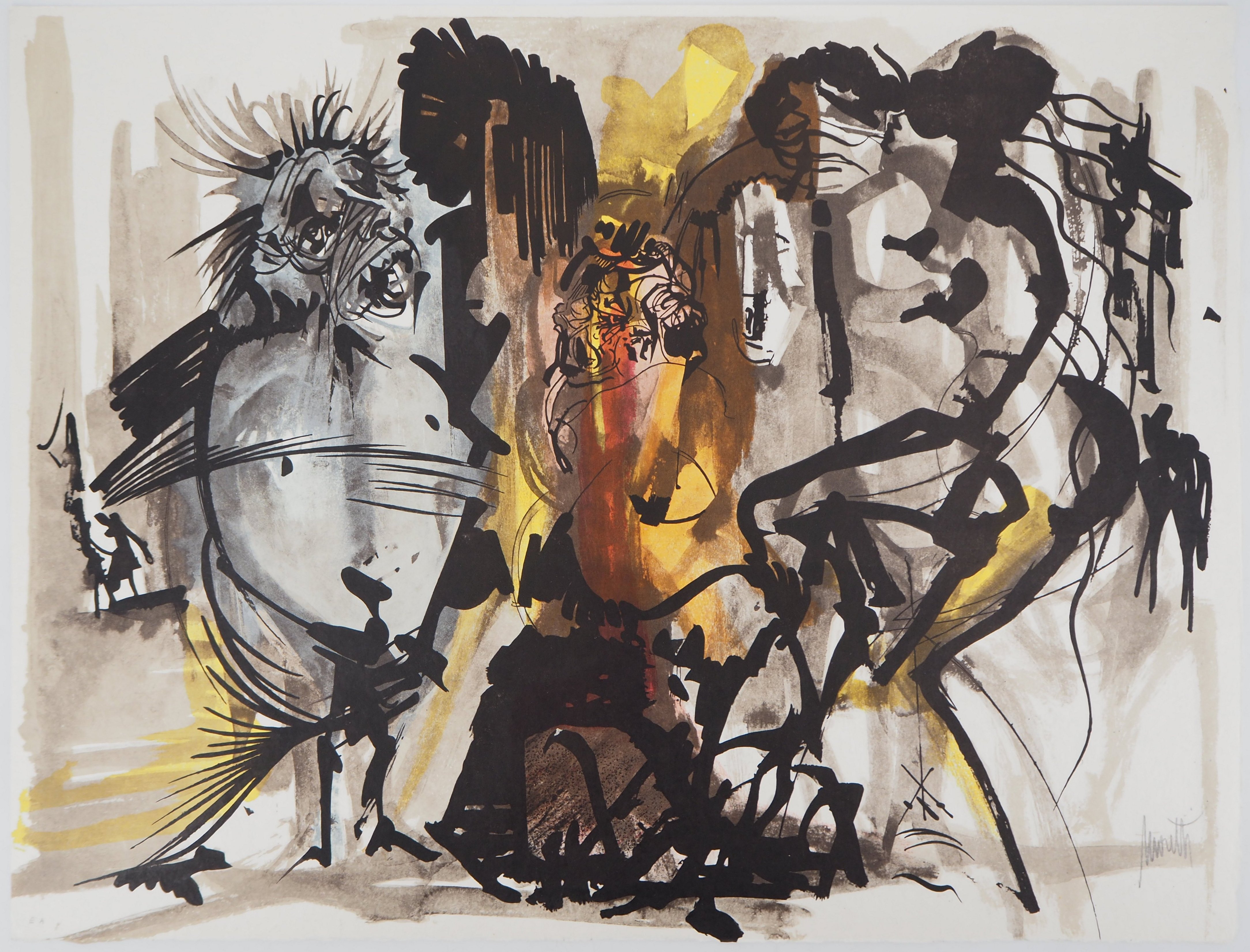 Raymond MORETTI : Hurlements nocturnes - Lithographie originale signée ...