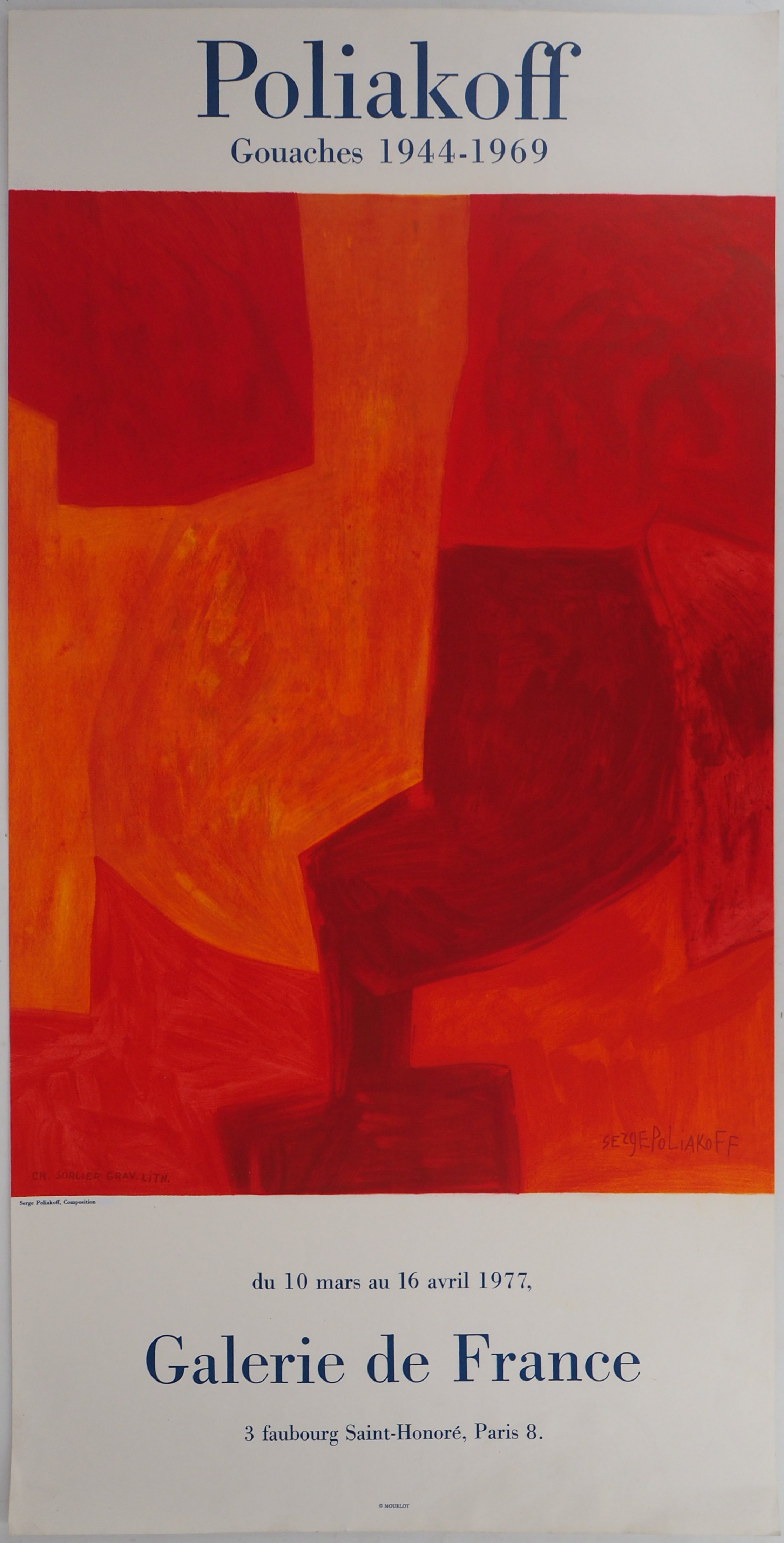 Serge POLIAKOFF (d'après) - Composition rouge, 1977 - Lithographie ...