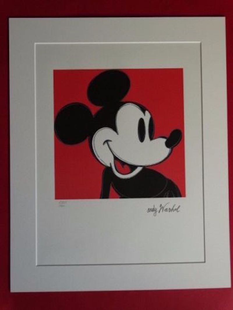 ANDY WARHOL, Mickey Mouse SIGNED AND HAND NUMBERED LITHOGRAPH - Contemporary Art - Plazzart