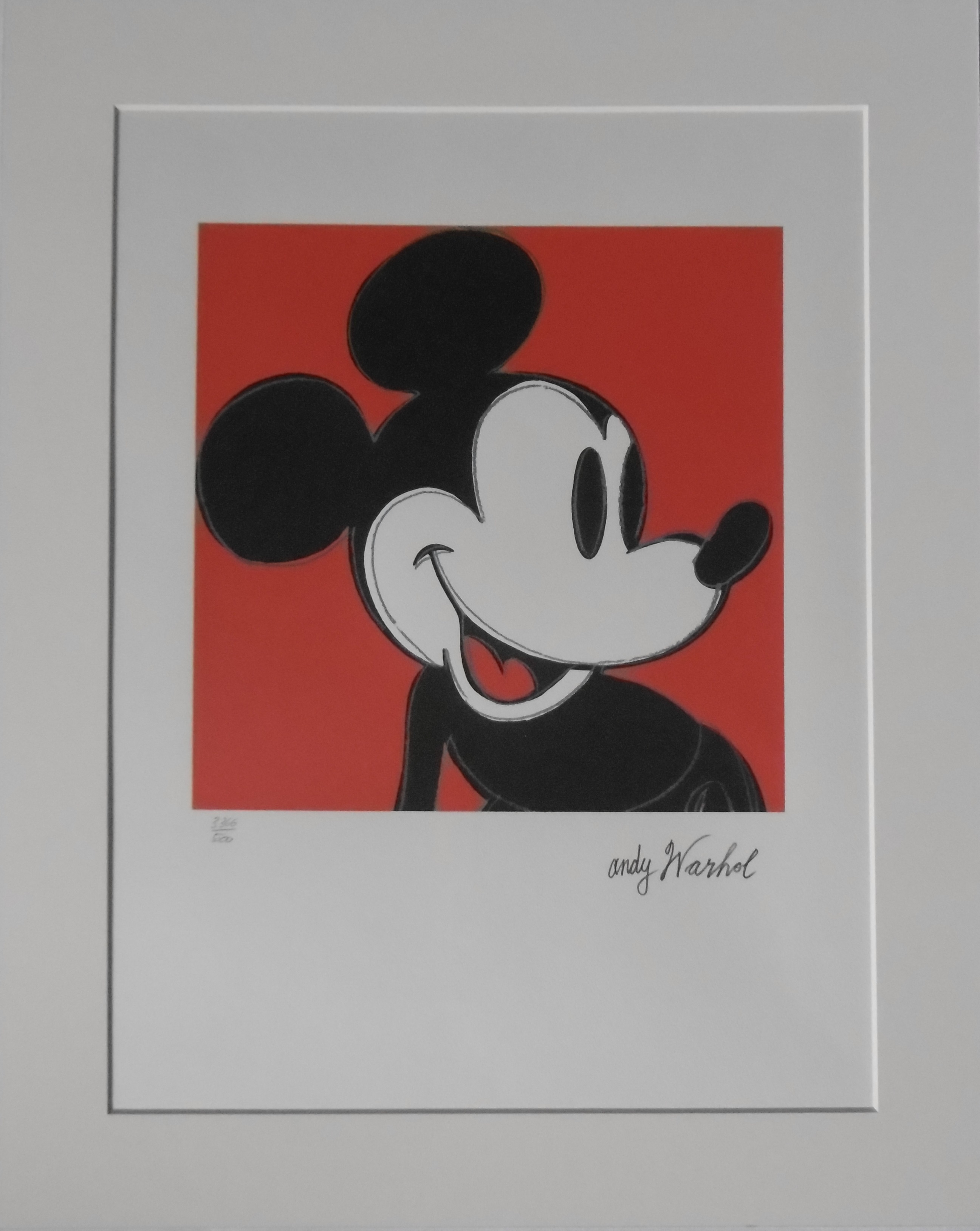 Andy WARHOL(d'après) Mickey Mouse Rouge Lithographie Signée dans la ...