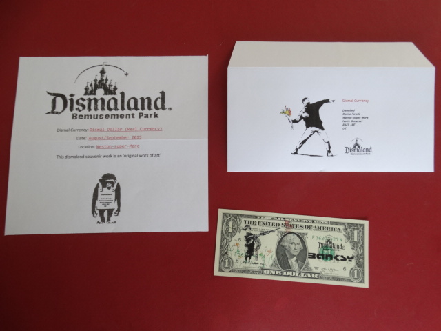 Banksy Dismaland note, small original graffiti - Street Art - Plazzart