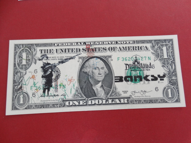 Banksy Dismaland note, small original graffiti - Street Art - Plazzart
