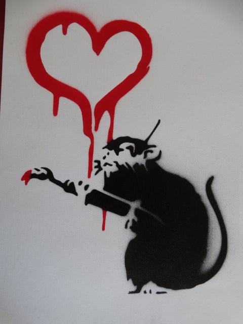 BANKSY - Banksy, Spray Paint Stencil on Canvas - Original Dismaland ...